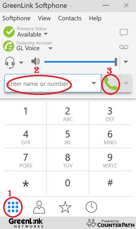 GreenLink Softphone Desktop App: How to make calls