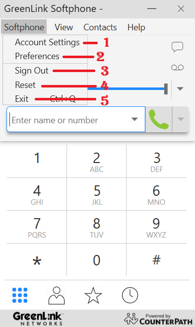 GreenLink Desktop Softphone: Phone Options