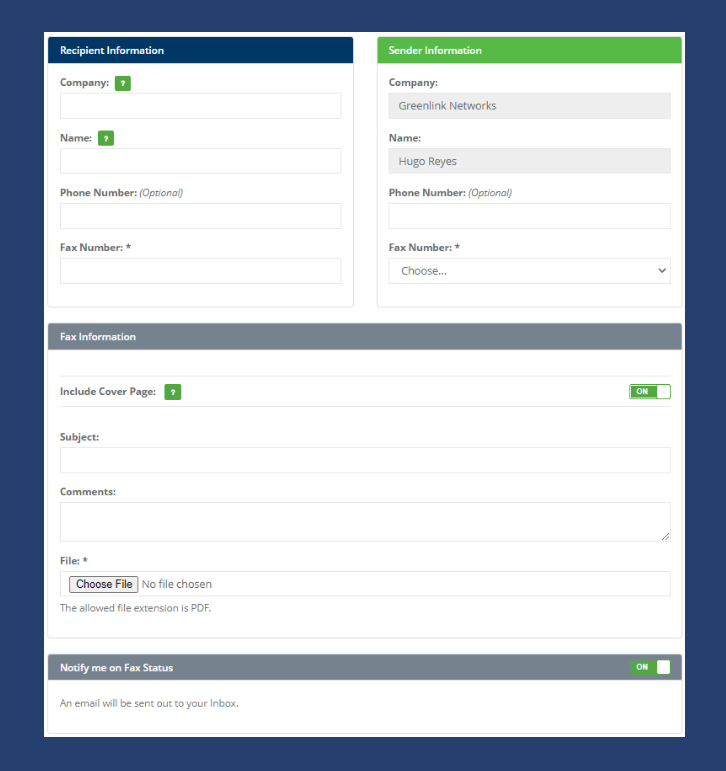 Faxing: How to add a Cover Page to an Outbound Fax?